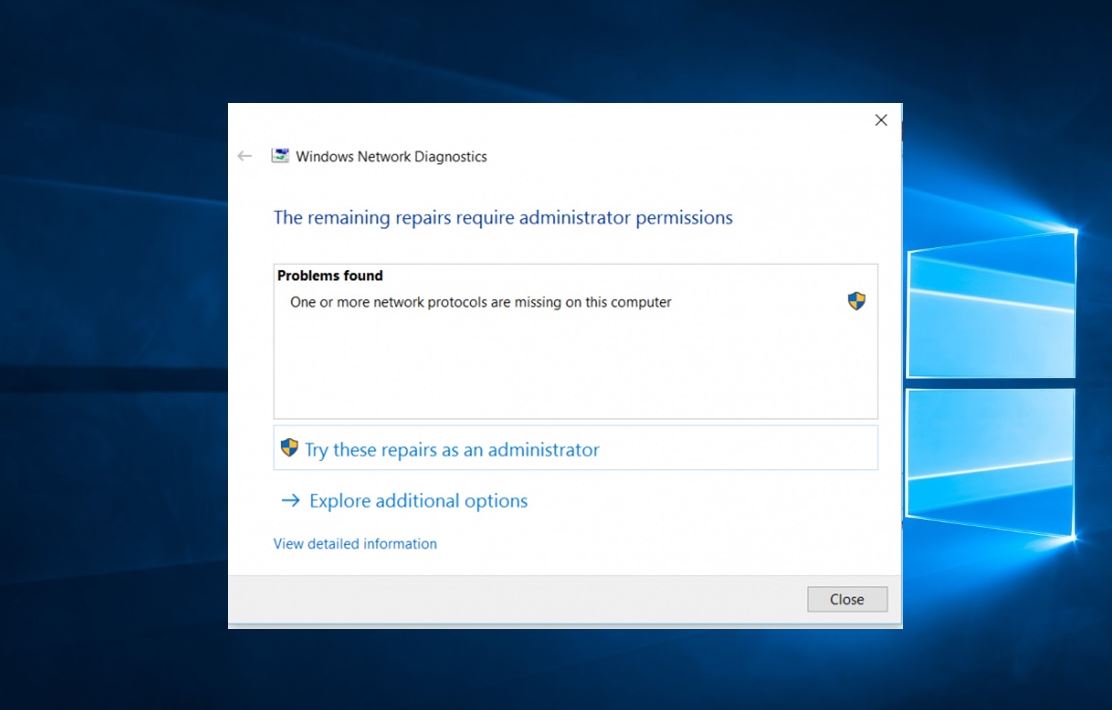 エラーの修正このコンピューターにXNUMXつ以上のネットワークプロトコルがありません-OkTechMasters