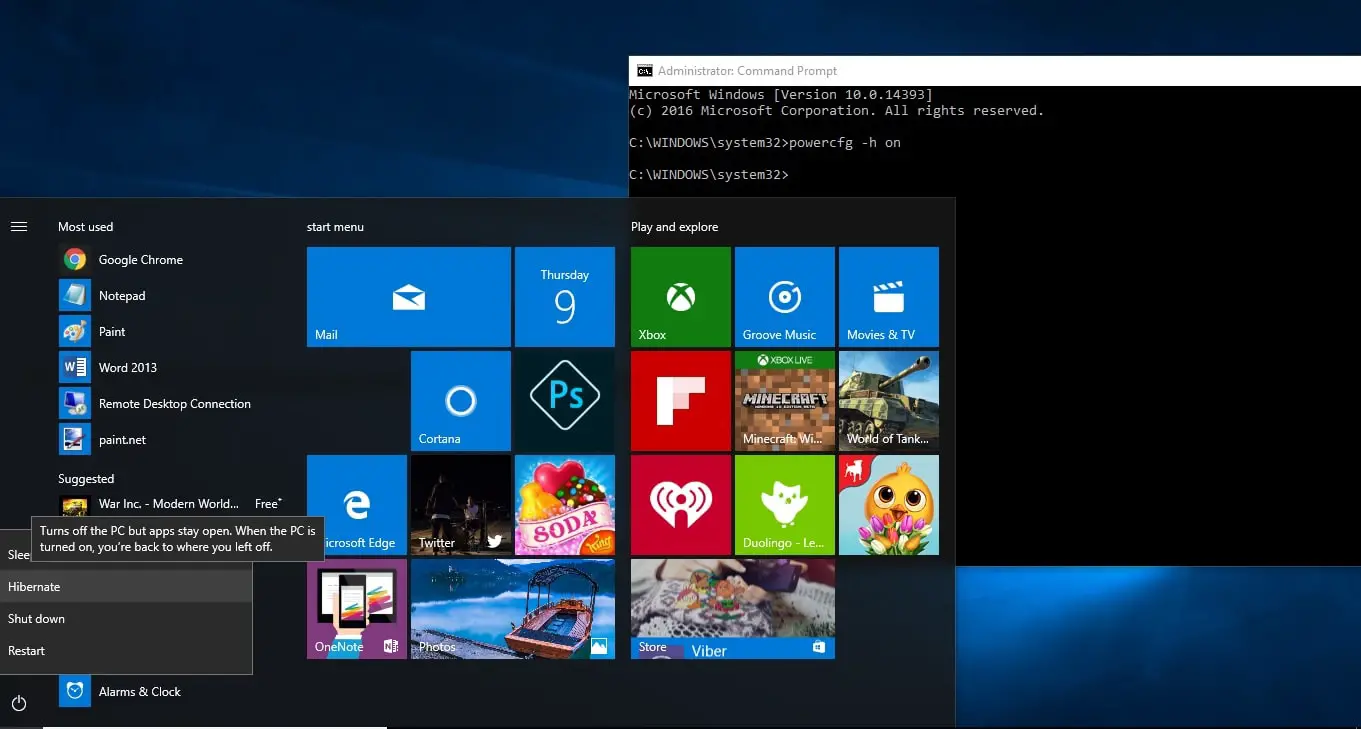 Cómo habilitar y deshabilitar la opción de hibernación de Windows 10 - Ok Tech Masters